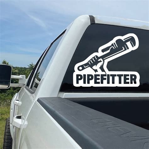 Pipefitter Decal Fist Holding Pipe Wrench Sticker Tradesman Vinyl