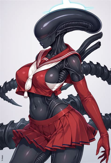 Rule 34 Ai Generated Alien Alien Franchise Alien Girl Alien Humanoid Black Skin Cleavage