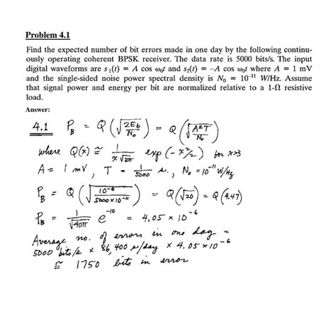 Solved Problem 4 1find The Expected Number Of Bit Errors