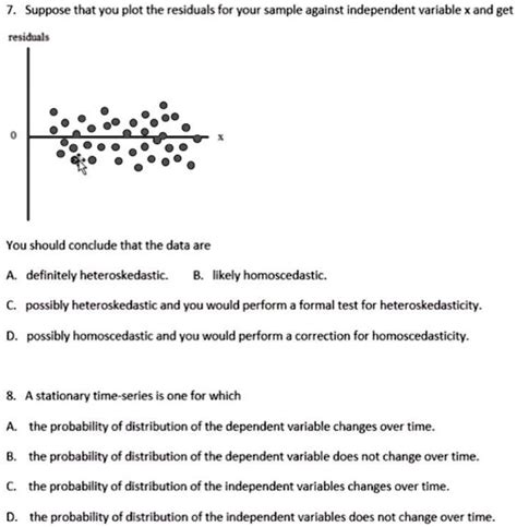 SOLVED 7 Suppose That You Plot The Residuals For Your Sample Against The Independent Variable
