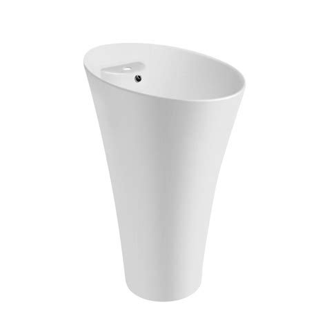 Zeta White Free Standing Pedestal Basin Trendtapntile
