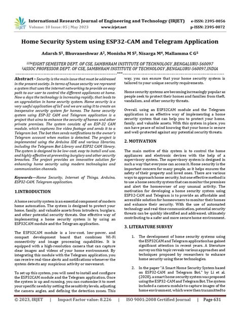 home security system using esp32 cam and pdf