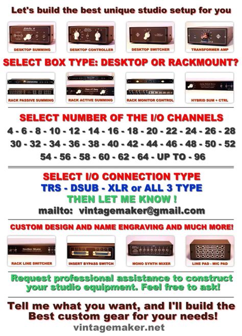 Analog Summing Box Vintage Maker Custom Studio Equipments