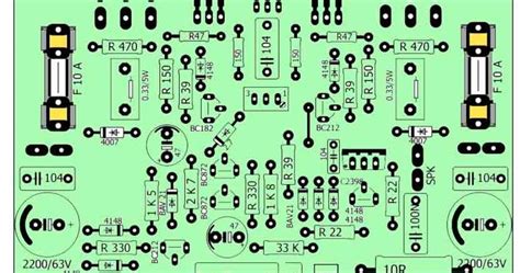 Acoustic Guitar Amplifier Circuit Diagram With Pcb Layout 2w