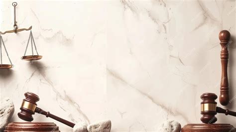 Elegant Marble Frame Border With Judges Gavel And Scales Of Justice