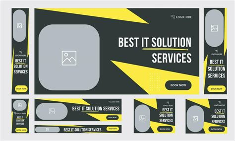 It Solution Services Web Banner Template Design 26554252 Vector Art At Vecteezy