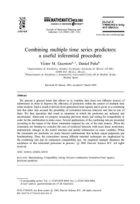 pdf combining multiple time series predictors a useful inferential