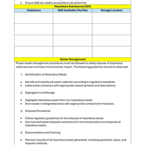 Blank Method Statement Template Fully Customisable Microsoft Word Acisafety Co Uk