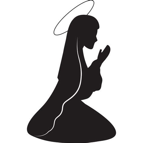 Un Silueta De Un Mujer Arrodillado En Oración 49656430 Png