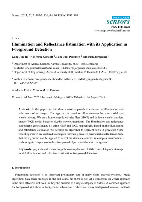 Pdf Illumination And Reflectance Estimation With Its Application In Foreground Detection
