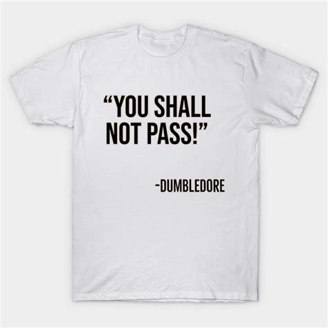 You Shall Not Pass Dumbledore Harry Potter T Shirt Teepublic