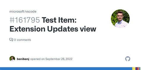 Test Item Extension Updates View · Issue 161795 · Microsoftvscode · Github