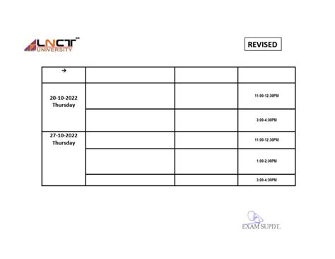Lnct Btech Cse And Aimlds Midterm Schedule Pdf Educational Stages