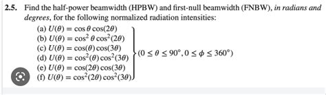 Solved 5 Find The Half Power Beamwidth Hpbw And