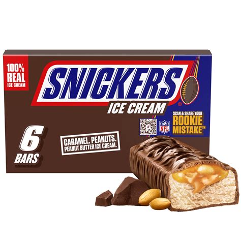 Snickers Creamy Peanut Butter Ice Cream Bars 12 Fl Oz 6 Pack Walmart Com