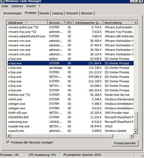 iis worker process w3wp exe speicherfresser administrator