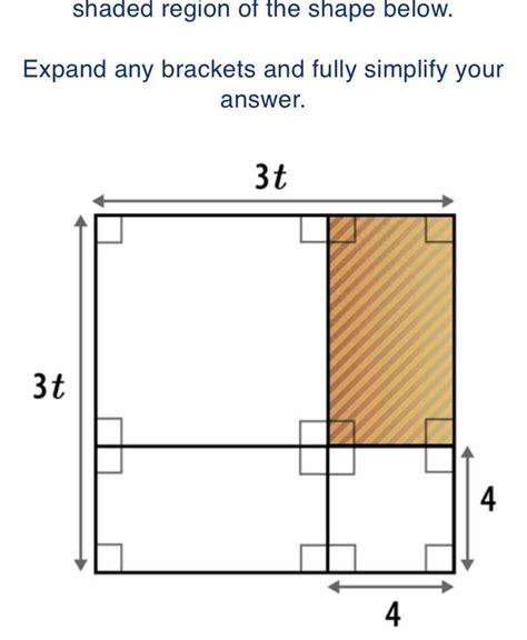 solved shaded region of the shape below expand any brackets and fully