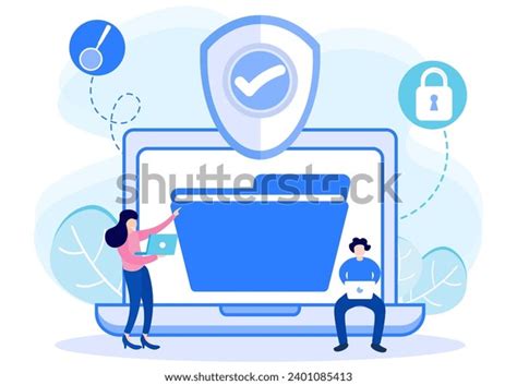 Vector Illustration Data Protection Concept Security Stock Vector Royalty Free 2401085413
