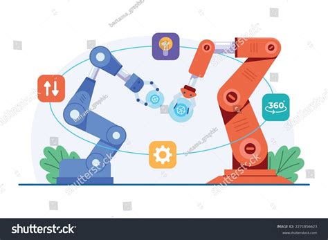 Machine Learning Vector Illustration Industrial Robot Stock Vector Royalty Free 2271856623