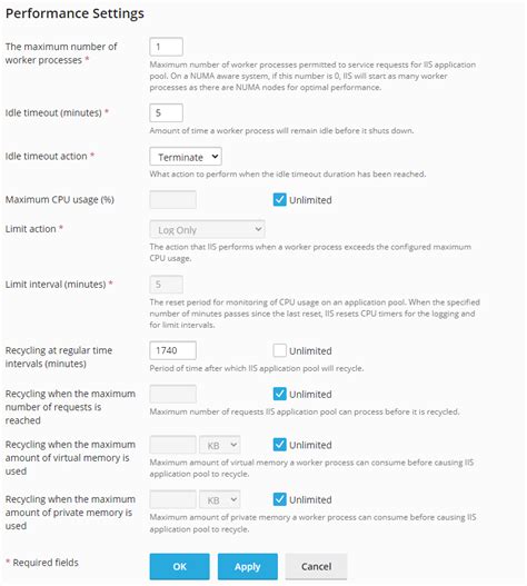 How To Limit Iis Worker Process Memory And Cpu Consumption On A Plesk