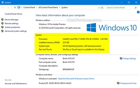 See System Information In Windows 10 Tutorials