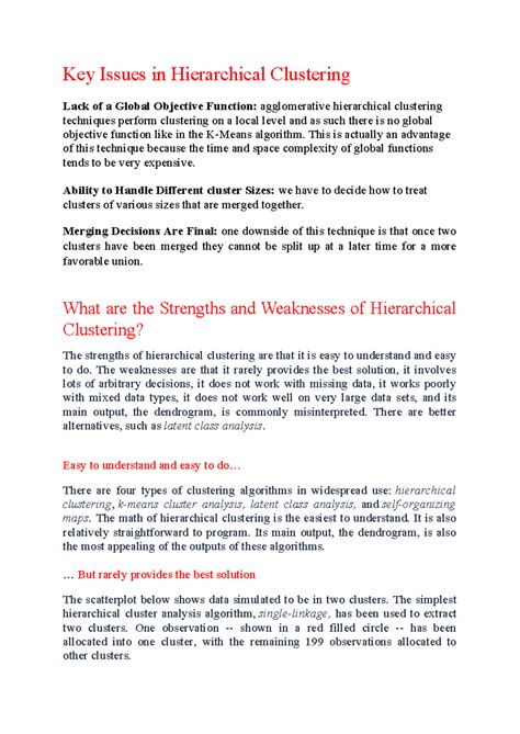 Dwdm 5th Unit Notes Key Issues In Hierarchical Clustering Lack Of A
