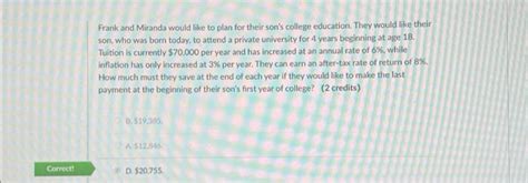 solved tvm college funding use ba2 plus calculator heo do