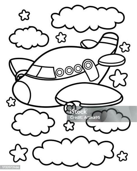 หน้าระบายสีเครื่องบินสําหรับเด็ก ภาพประกอบสต็อก ดาวน์โหลดรูปภาพตอนนี้ เครื่องบิน ยานพาหนะ