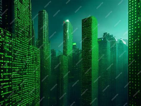 premium photo matrix of binary numbers scifi background binary