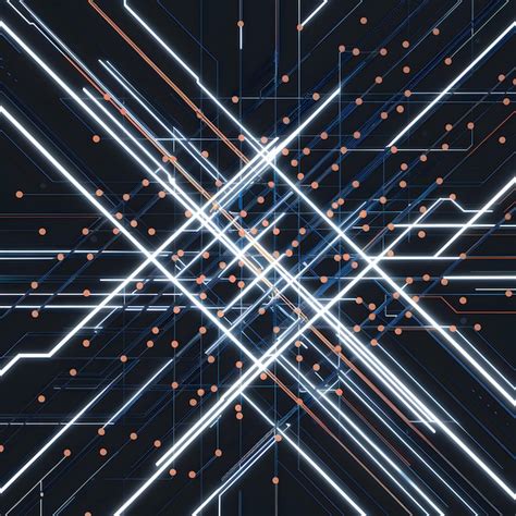 Abstract Digital Grid Pattern With Intersecting Lines And Vibrant
