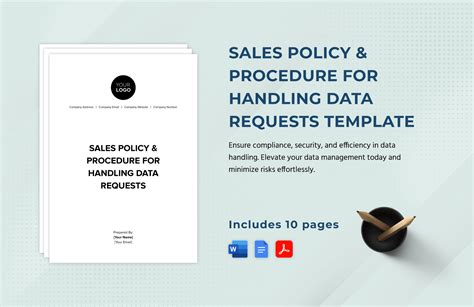 Sales Policy And Procedure For Handling Data Requests Template In Word