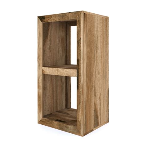 Solid Mango Wood Two Hole Cube Cube Furniture
