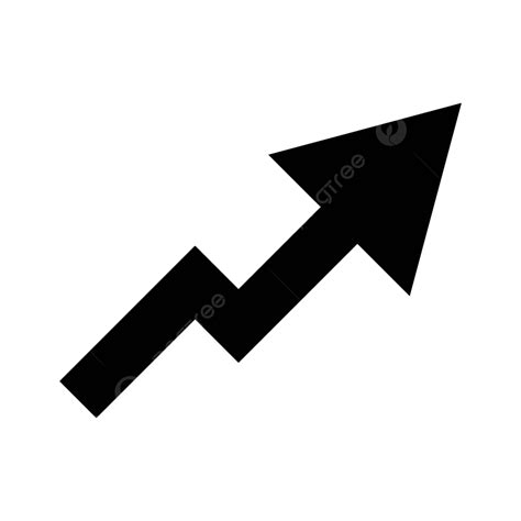Black Icon Of Upward Arrow Depicting Growth Chart Vector Bar Sign Presentation Png And Vector
