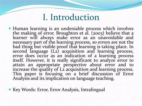 Second Language Acquisition Error Analysis Pptx