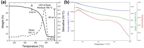 TGA And DMA Analysis A TGA Result Showing Wt CNT Concentration Download Scientific