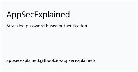 Attacking Password Based Authentication Appsecexplained