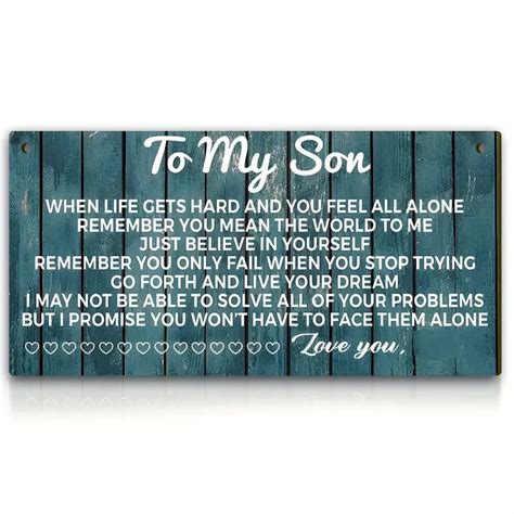 영감을 주는 믿음 목재 벽 장식 내구성 있고 걸기 쉬운 가족실 예술 부모로부터 아들을 위한 완벽한 동기부여 Temu Republic Of Korea