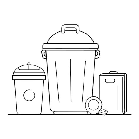 Premium Vector One Continuous Line Drawing Of Garbage Container