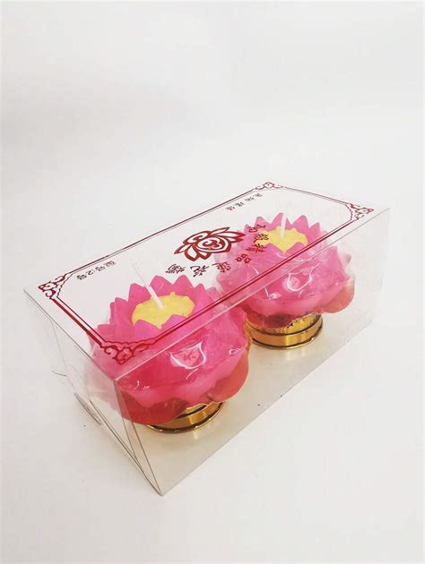 Lotus Flower Candle Smokeless Odorless Candle For Buddhist Temple
