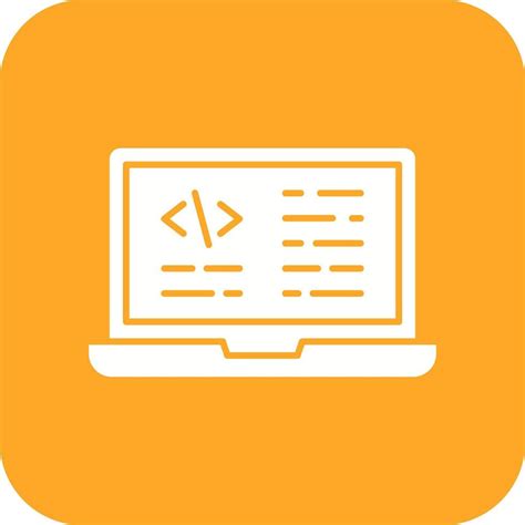 Laptop Coding Glyph Round Corner Background Icon 15977341 Vector Art At