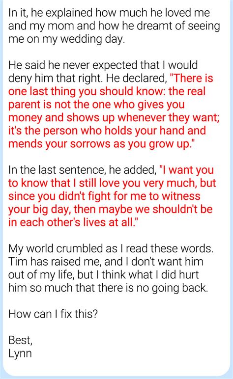 I Asked My Stepdad Not To Attend My Wedding To Please My Dad Bright Side