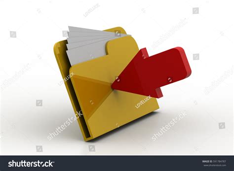 3d Rendering Folder Icon Arrow Stock Illustration 591784787 Shutterstock