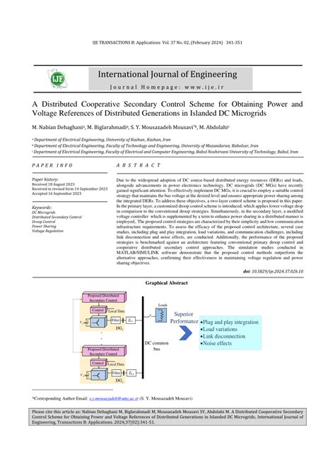 Pdf A Distributed Cooperative Secondary Control Scheme For Obtaining