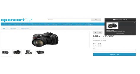 OpenCart Add To Cart Notification Widget