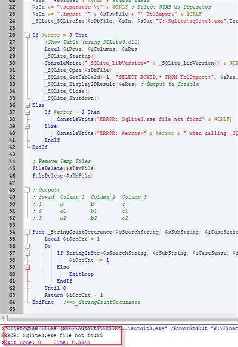 Sqlitesqliteexe Sqlite3exe File Not Found Autoit General Help And Support Autoit Forums