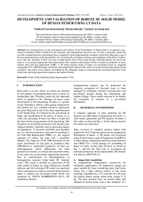 Pdf Development And Validation Of Robust 3d Solid Model Of Human Femur Using Ct Data