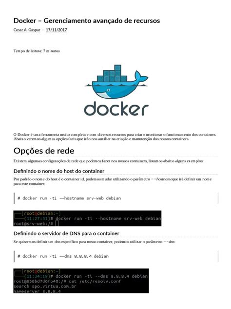 Linux Na Web Docker Gerenciamento Avançado De Recursos Pdf Rede Mundial De Computadores