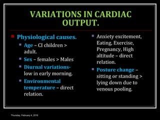 Cardiac Output PPT Heart And Cardiovascular Diseases Diseases And Conditions