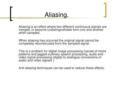 PPT Aliasing Artifacts And Anti Aliasing Techniques PowerPoint Presentation ID