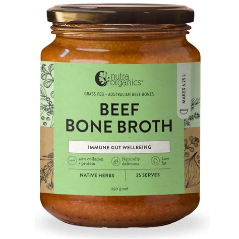 Nutra Organics Beef Bone Broth Concentrate Native Herbs 250g Better